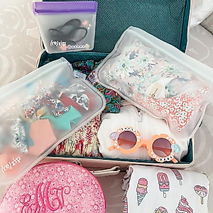 rezip 1/2 Gallon Flat Reusable Deli Bags | BPA-Free, Food Grade, Leakproof, Freezer and Dishwasher Safe | Holds 8 Cups / 64 Ounces | 4-Pack (Clear)