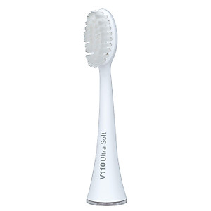 PRO-SYS White VarioSonic Electric Toothbrush Replacement Head, V110 Ultra Soft, Pack of 3. Also fits Burst Brush!