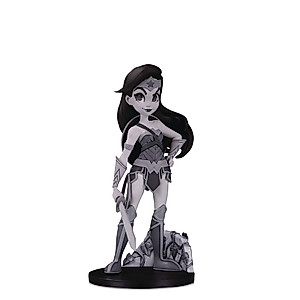 DC Collectibles Artists Alley: Wonder Woman (Black & White Variant) by Chrissie Zullo Designer Vinyl Figure, Multicolor