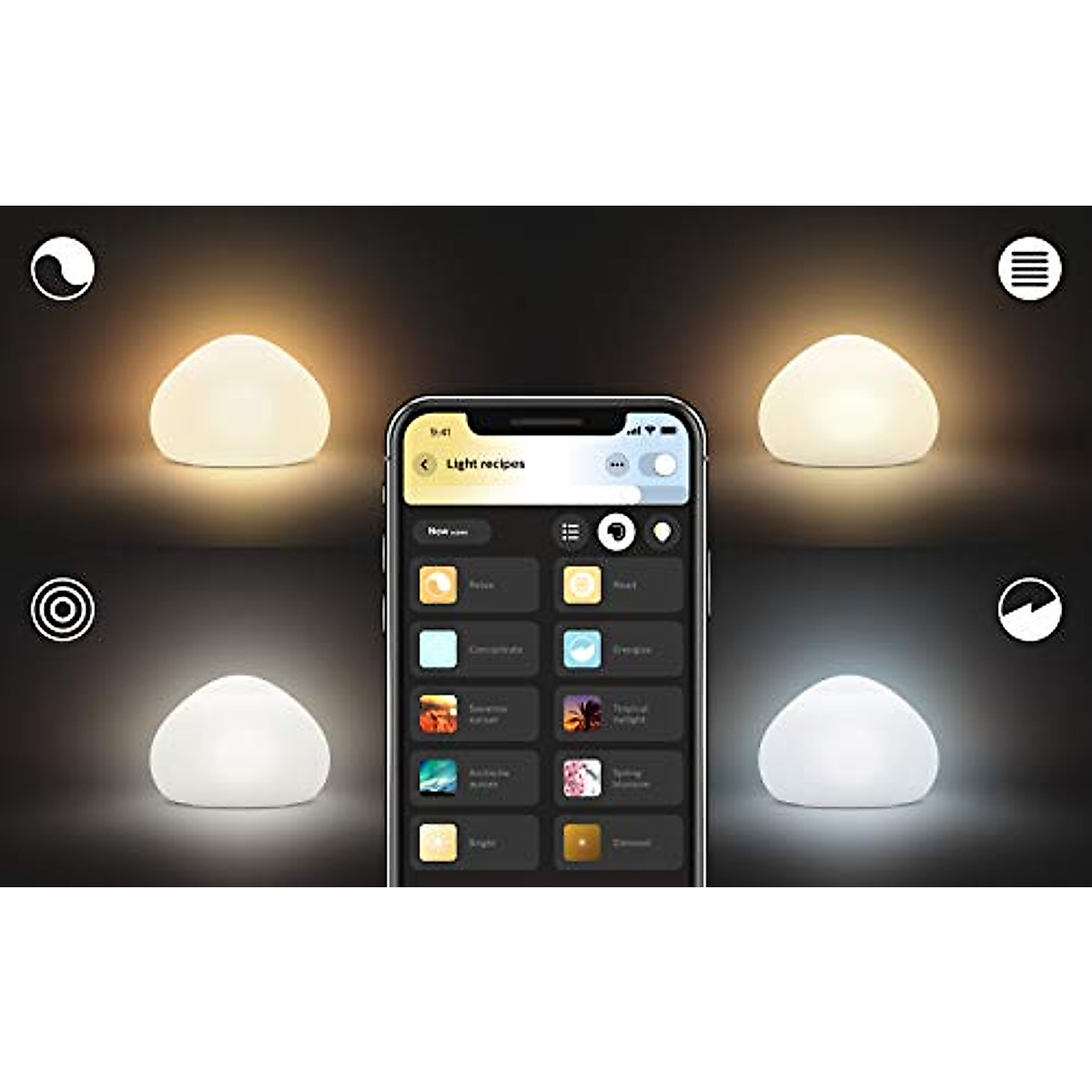 Philips Hue White Ambiance Wellner Dimmable LED Smart Table Lamp (Works with Alexa Apple HomeKit and Google Assistant)