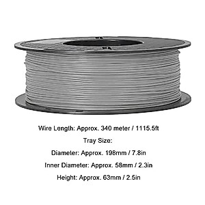 3D Printer Roll Filament, Smokeless Plastic Shell 1kg Spool 1.75mm PLA Print Filament High Accuracy for Industrial Devices(Silver)