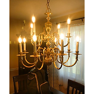 CYLYT E12 Chandelier Bulb 60 watt Equivalent, Dimmable LED Candelabra Light Bulbs 6W, 2700K Warm White 650 Lumen Lightbulbs, CA11, UL Listed, Pack of 12