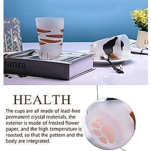 Hyzone Cat Claw Glass, Beer or Drink Cup, Milk, Juice, Frosting Process (Stripe)