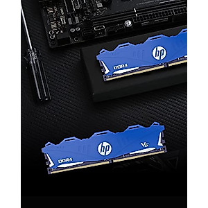 HP V6 RAM 16GB Kit (8GBx2) DDR4 3000MHz CL16 1.35V Desktop Computer Gaming Memory, Blue - 7TE39AA#ABC