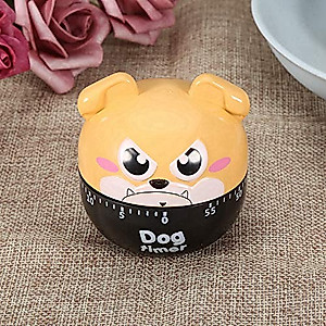 60 Minutes Kitchen Timer, Cute Dog Shape Mechanical Timer Manual Counters, Chef Cooking Timer Countdown Timer for Kids Baking Exercise Game(Khaki)