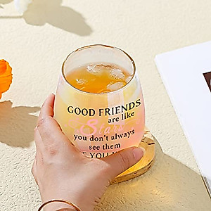 Yalucky Wine Glass, Personalised Birthday Gift for Friend, Durable Glass, 16.0 oz, Wine Glass, Friendship Theme