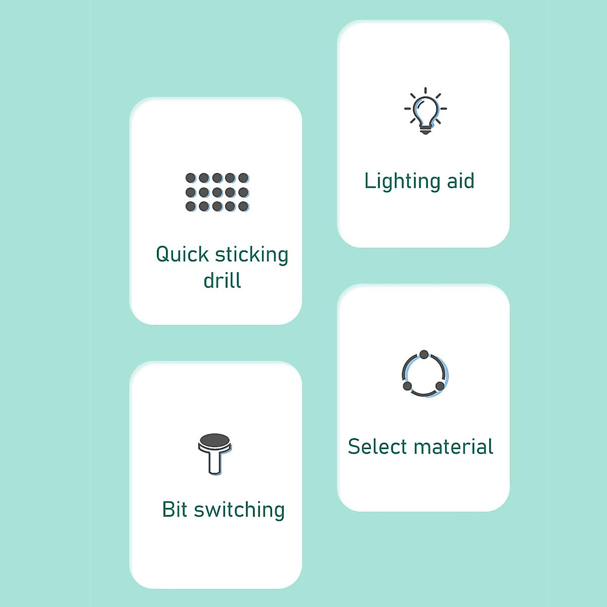 Luminous Rhinestone Painting Pen Ergonomic Rechargeable Embroidery Bead Picker Tool with 6 Heads Green