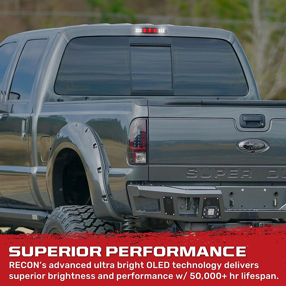 Recon 264116BK LED Third Brake Light Kit 1999-2006 Ford F250HD/F350/F450/F550 Super Duty & 1995-2003 Ranger - Smoked Lens