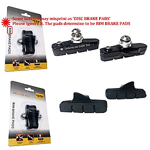 Pioneeryao 4PCS Premium Bike Brake Pads, Professional Mountain Bicycle V-Brake Pads, Bike Brake Blocks Kit (Black)