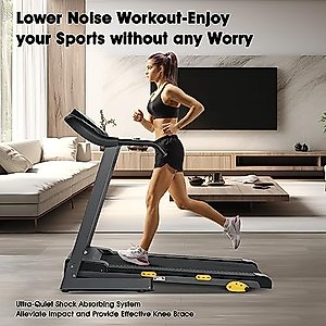 Treadmill with 3-Level Manual Incline for Home Use 17'' Wide Folding Electric Running Machine 2.5HP/8.5MPH with 15 Preset Programs Running Machine Large LCD Display