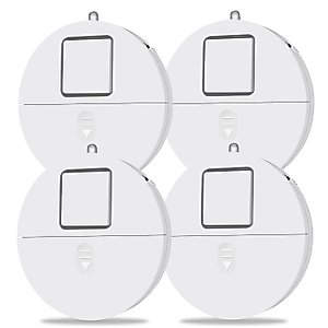 Window Alarm System 4-Pack - Ultra-Loud 120dB Alarms with Advanced Vibration Sensors - Window Security Alarms for Glass Break Detection - Features Low Battery LED Indicator