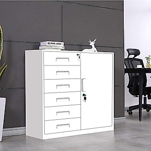 GRFIT File Cabinet Steel File Cabinet Office Data Cabinet Metal Storage Cabinet with Lock Locker with Drawer Filing Cabinets (Color : B)