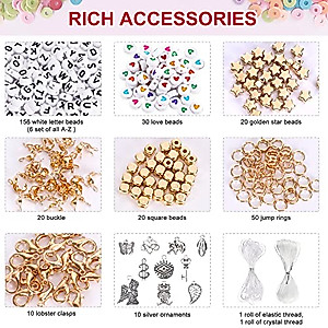 QUEFE 14000pcs, 136 Colors Clay Beads for Bracelet Making Kit Flat Round Polymer Clay Beads Spacer Heishi Beads for Jewelry Making with Pendant Charms Kit Letter Beads and Elastic Strings
