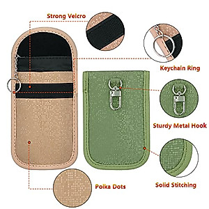 JXE JXO Faraday Bags, Faraday Bag for Key Fob, Faraday Cage, Key Fob Protector, Faraday Pouch, Car RFID Signal Blocking, Anti-Theft Pouch, Anti-Hacking Case Blocker Orange & Cyan(2 Pack)