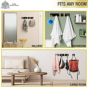 Folding Wall Hooks Invisible for Hanging - 2 Pack Black-Gold Hanging Hooks - Hangers Wall Mounted - Coat Hooks Heavy Duty Stainless Steel - Towel Wall Hooks for Hanging Coats Purse Hat Bag Keys Robe