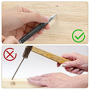 Grevosea 2 Pieces Spring Nail Set, Nail Set Tool and Hinge Pin Tool Dual Head Nail Setter Hammerless 1/8 1/16 and 1/32 Inch Spring Pin Punch Nail 3500 Psi Striking Force Door Pin Siding Removal Tool