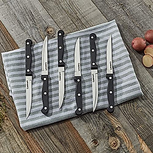 Cuisinart C77TR-6PSK Triple Rivet Collection 6-Piece Steak Knife Set, Black