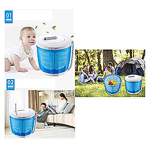 Portable Manual Non-Electric Washing Machine and Clothes Spin Dryer, Crank Handle Counter Top Washer/Dryer for Camping, RV's,Apartments