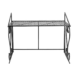 DAZONE Metal Microwave Rack Shelf Kitchen Counter and Cabinet Shelf (Black)