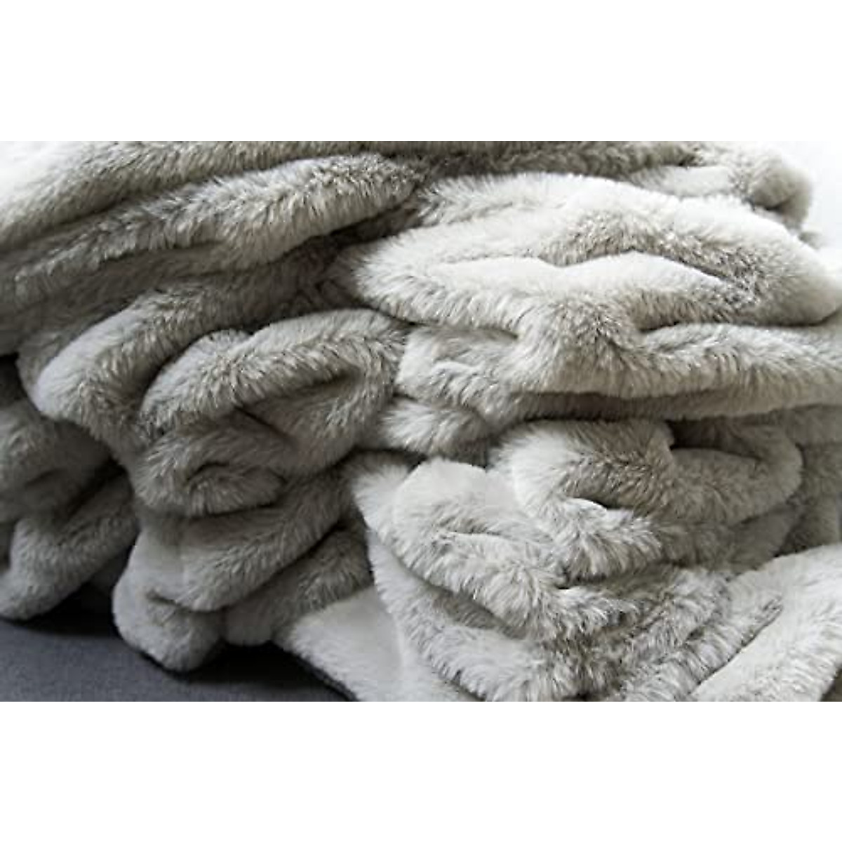 Mellowdy Faux Rabbit Fur Throw Blanket (Dark Brown, 50x60) - Plush, Luxury, Silky, Fluffy Throw for Couch, Sofa, Bed, Loveseat, Home Décor