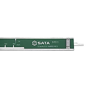 SATA 150MM Electronic Micrometer Caliper Professional Precision Measuring Tool with Large Digital Display and Stainless-Steel Body - ST91511SC