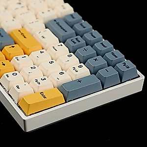 145 Apricot Yellow Korean Dye-Sub Mac Keycaps Thick PBT Cherry Profile Key caps for TKL 61 64 68 75 87 96 104 108 GMMK MX Mechanical Keyboard