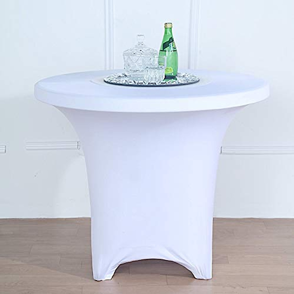 BalsaCircle 41-50 gallons White Stretchable Spandex Round Waste Trash Bin Container Cover Wedding Party Fundraiser Decorations