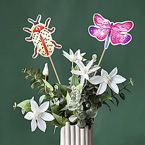 8 Piece Color Insects Diamond Art Painting Kits, Insects Diamond Stakes Painting Art Club for Adults Kids Home Crafts Garden Decor