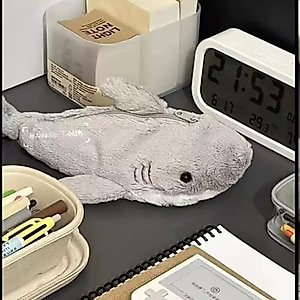 XZR Cute Pen Bag Case Box Stocking Stuffers Cute Creative Animal Cartoon Large Capacity Shark Bird Zipper Organizer Storage Bag Box Nice Gift (Shark)