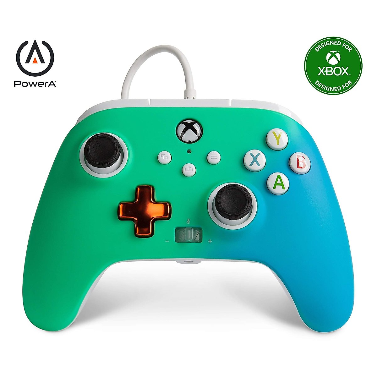 PowerA Enhanced Wired Controller for Xbox Series X|S - Seafoam Fade, gamepad, wired video game controller, gaming controller, Xbox Series X|S