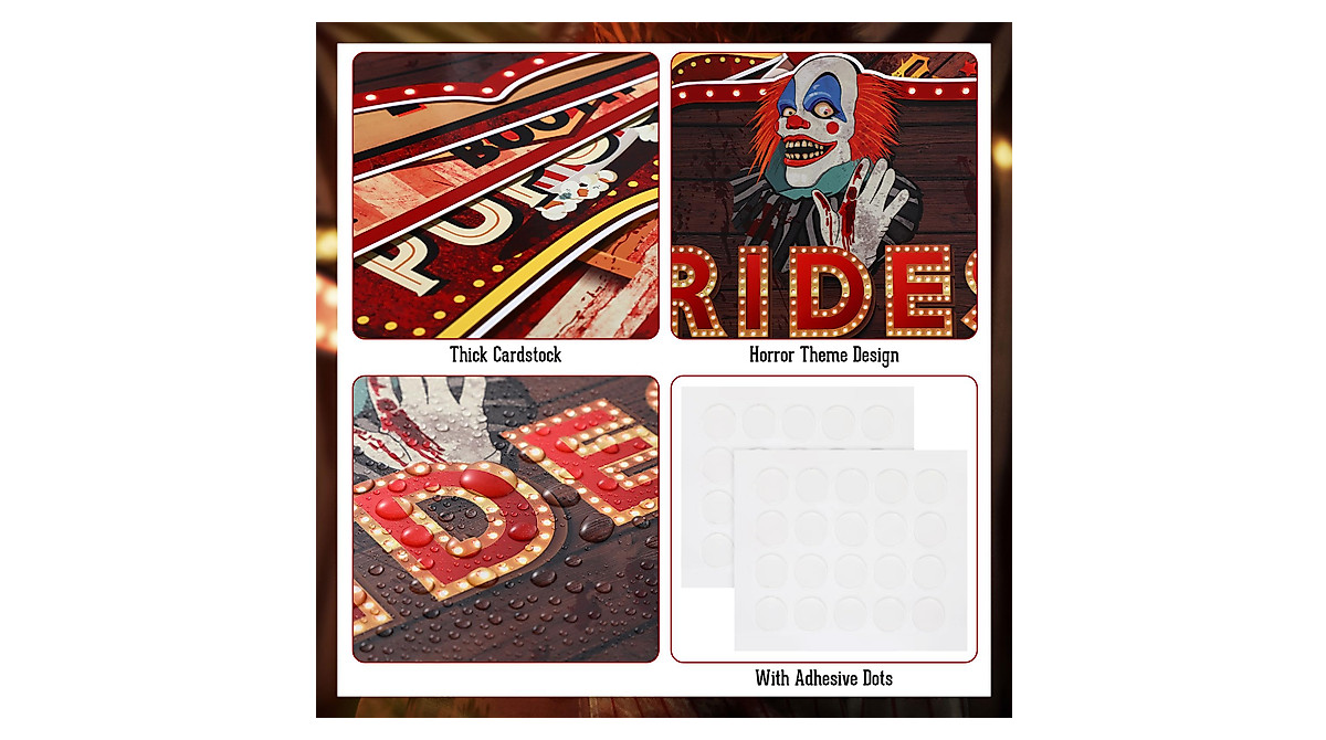 Harloon Circus Party Signs - 18 Pcs Halloween Decor
