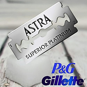 Astra Platinum Double Edge Safety Razor Blades, 50 Blades (10 x 5)