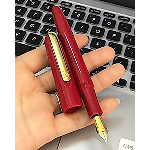 KACO Master Fountain Pen Extra Fine Nib Vivid Red Color with Alloy Pen Case