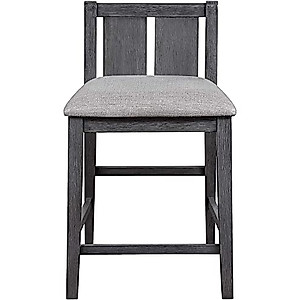 New Classic Furniture Heston Storage Counter Table Set with Two Chairs, 36-Inch, Gray
