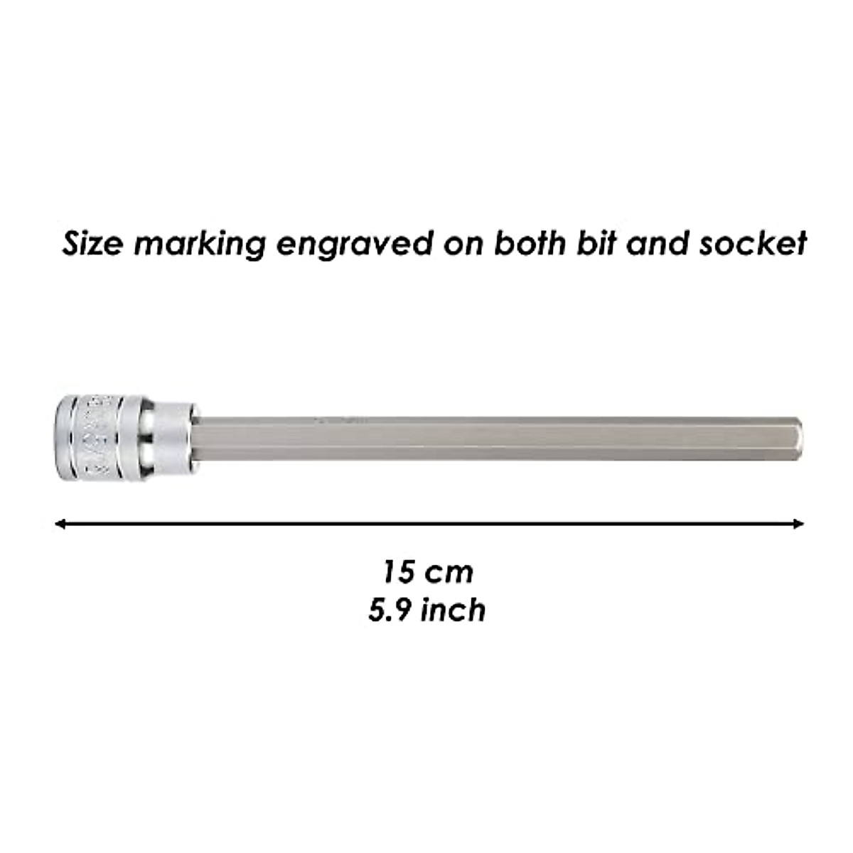 MIXPOWER 3/8 Inch Drive Long Hex Bit Socket Set, 1/16 Inch to 1/2 Inch, SAE, Extra Long Allen Hex Bit Socket Set, CR-V and S2 Steel, 10 Pieces