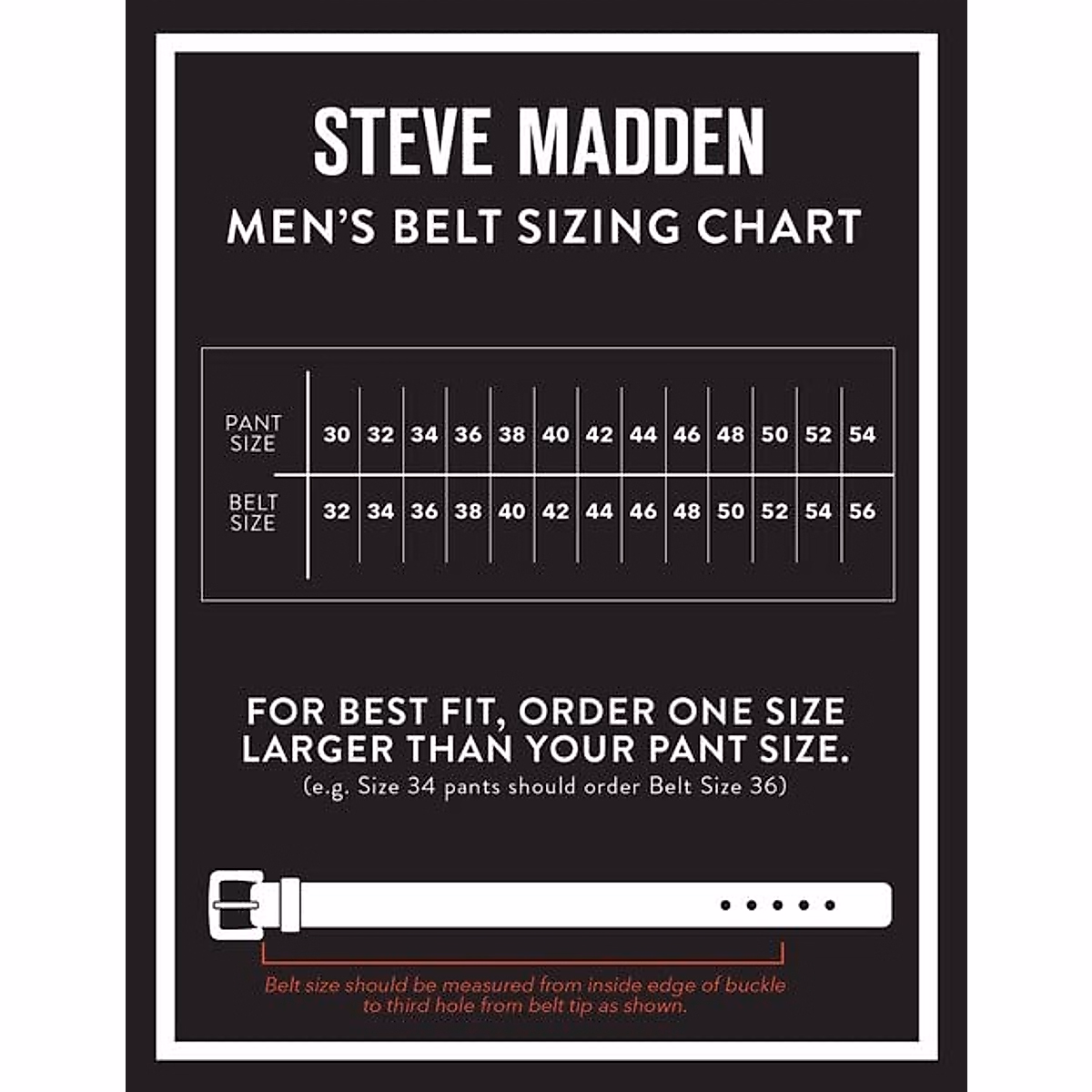 Steve Madden Men's Dress Casual Every Day Leather Belt, Black/Brown (Burnished), 34