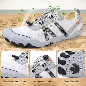 KUNWFNIX Water Shoes Quick Drying Sports Aqua Shoes Barefoot Swim Rock Climbing Pool Shoes Socks, Anti-Slip Beach Diving Surf Yoga Socks Slip-on Shoes for Men Women