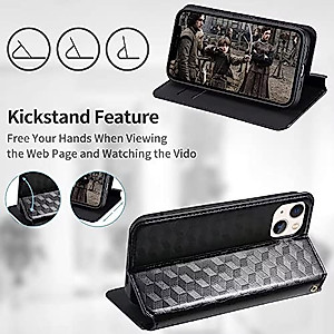 YBROY Case for Samsung Galaxy Z Flip 4 5G, Magnetic Flip Leather Premium Wallet Phone Case, with Card Slot and Folding Stand, Case Cover for Samsung Galaxy Z Flip 4 5G.(Black)