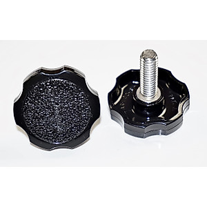 5/16-18 x 1" Thumb Screw Thumbscrew Thumb Screws Stainless Steel Standard Coarse Threads Clamping Rosette Knobs Black - Made in The USA (4)