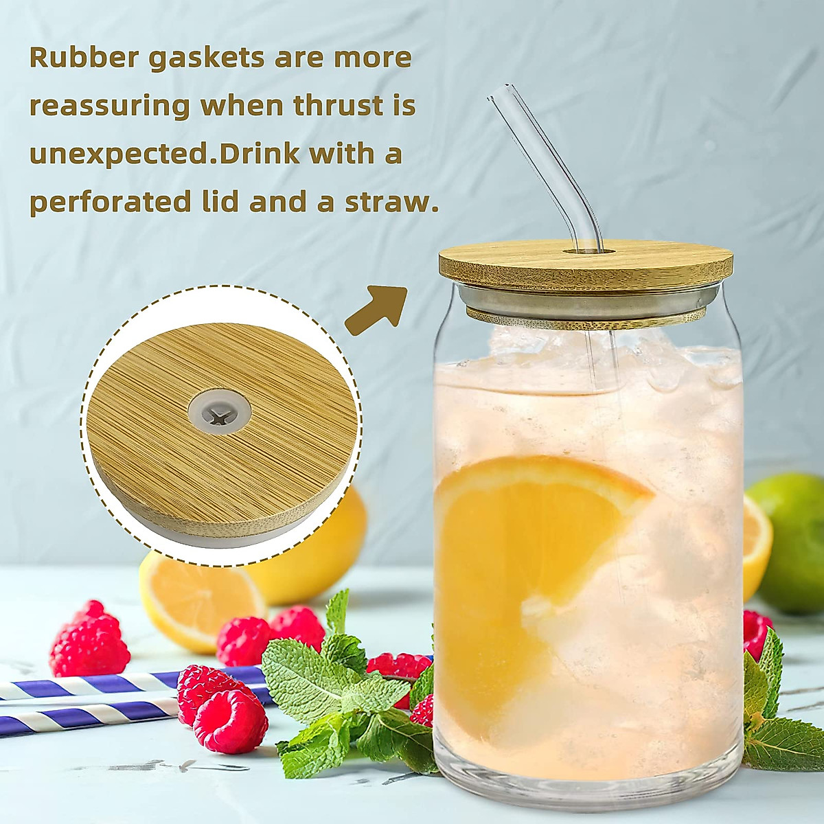 AiHeart 20Pcs Glass Cups With Lids and Straws,16oz Beer Can Shaped Drinking Glasses,Iced Coffee Glass, Cute Tumbler Cup for Smoothie, Boba Tea, Whiskey,Water