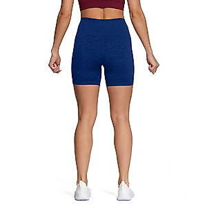 Aoxjox Vital Seamless Biker Shorts for Women High Waist Workout Shorts Booty Running Yoga Shorts 5" (Vital New Navy, Medium)