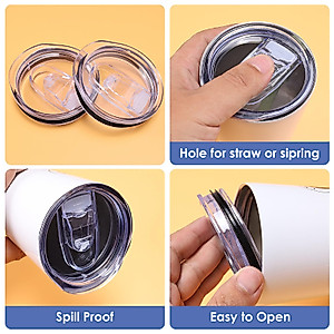 Telooco 2Pcs Compatible with 20 Oz Skinny Tumbler Replacement Lids Plastic Spill Proof Resistant Sliding Covers For Mouth Tumbler Cooler Cup