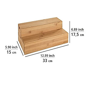 WENKO Bamboo Tea Bag Organizer with Drawer, Tea Bag Storage Container, Coffee and Tea Caddy for Kitchen, Tea Station, Tea Bag Holder, Coffee Bar Accessories and Organizer, 13 x 6.7 x 5.9 in