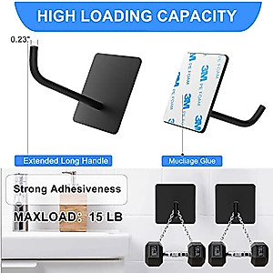 FUMAX Adhesive Hooks, 304 Stainless Steel Wall Towel Hooks, Heavy Duty Self Adhesive Sticky Hooks for Hanging Towel Robe Hat Coat Key