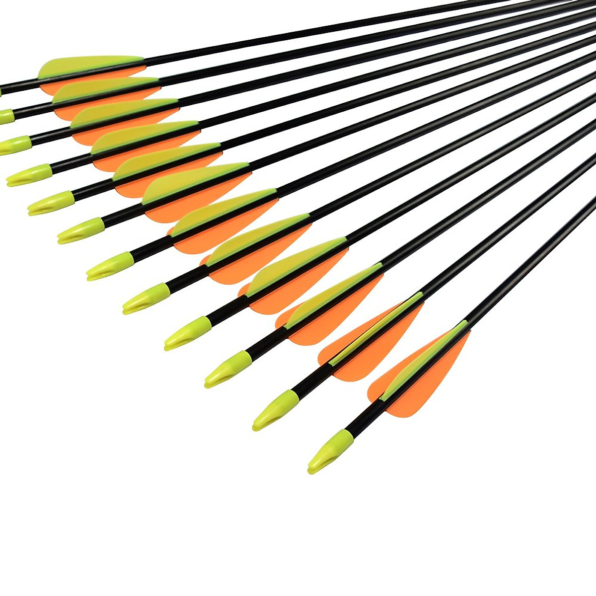 NIKA ARCHERY Fiberglass Arrows for Youth Practise Recurvebow Compound Bow Shooting 12X 26 inch