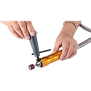 VOTOER 1200W Flex Shaft Grinder Rotary Tool Electric Hanging Carver, Forward and Reverse Rotation, Metalworking Jewelry Repair Kit, Foot Pedal Control, Metal Flexible Shaft, with Spare Inner Shaft