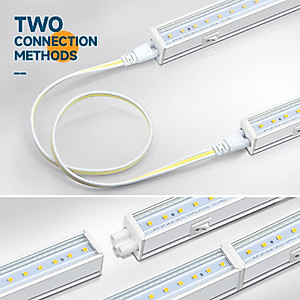 Barrina Grow Lights for Indoor Plants, 5000K White Full Spectrum Grow Light, 1ft Plant Growing Lamp, T5 Grow Light Strip, Plug and Play, 4-Pack