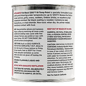 Rutland Products, Black Rutland 1200-Degree F Brush-On Flat Stove Paint, 16 Fluid Ounce, Fl Oz (Pack of 1)