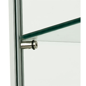 Displays2go 29"w x 72"h Glass Display Case, 5 Adjustable Shelves, Lights, Wheels - Silver (173CPLEDSL)