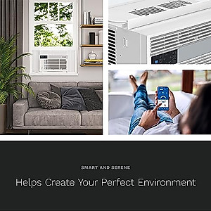 hOmeLabs Window Air Conditioner 10000 BTU - Smart Control, Eco Mode, LED Control Panel - Low Noise, Remote Control - Compatible with Alexa/Google Assistant - White - Ideal For Rooms up to 450 Sq. Ft.